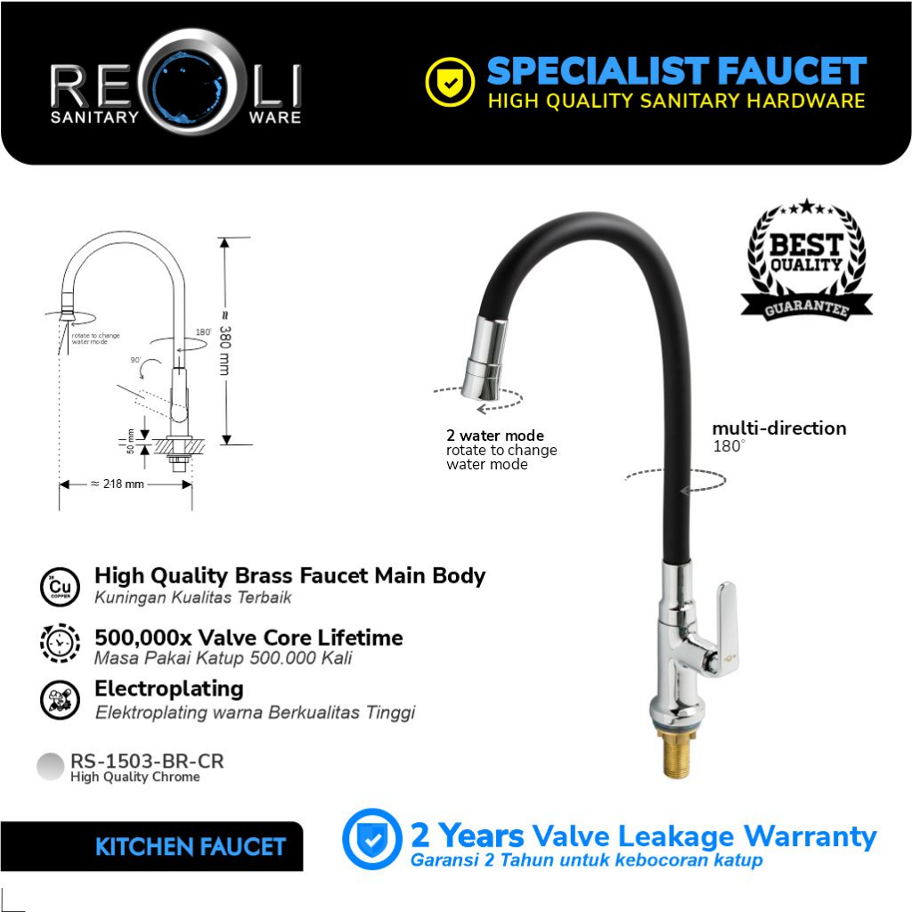 Jual REOLI Keran Dapur Angsa Fleksible Fleksibel Sink Cuci Piring ...