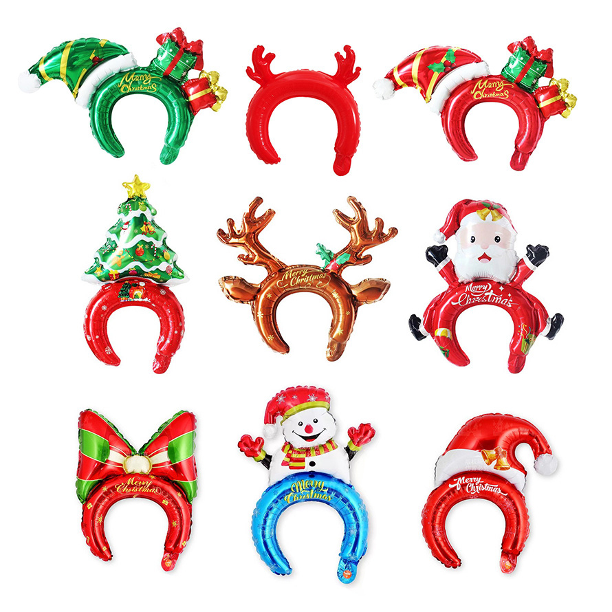 Jual Balon Foil Bando Tema Natal Karakter Santa Rusa Pohon Natal Balon ...