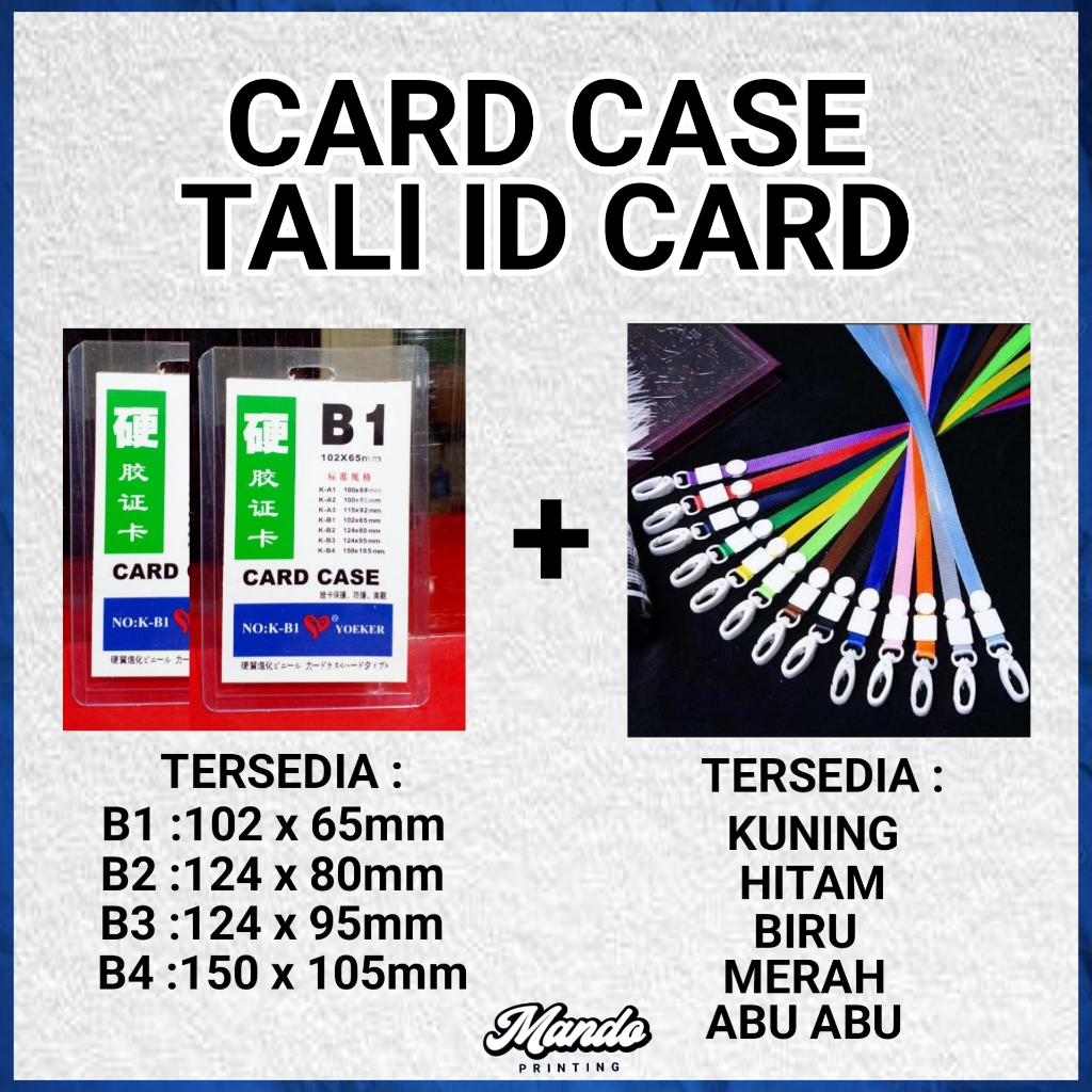 Jual ID Card Plastik + Tali id card tebal papan name tag mika B1 B2 B3 B4 | Shopee Indonesia