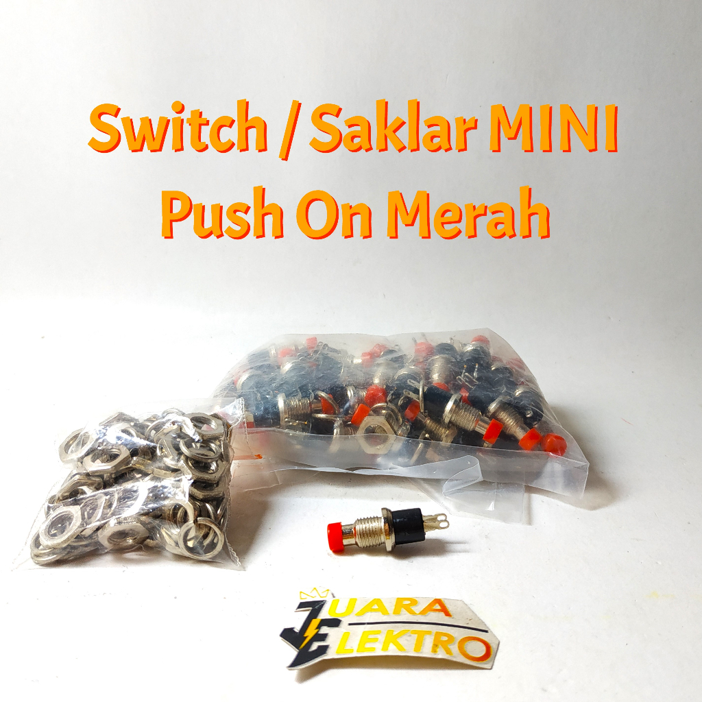 Jual SWITCH MINI PUSH ON BULAT TANPA LAMPU | Saklar Mini Push On Merah ...