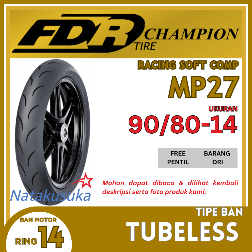 Jual FDR Soft Comp. Sport MP27 90/80 - 14 Tubeless (TL) | Shopee Indonesia
