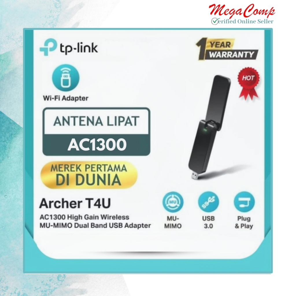 Jual TP-LINK AC1300 Wireless Dual Band USB Adapter Archer T4U | Shopee ...
