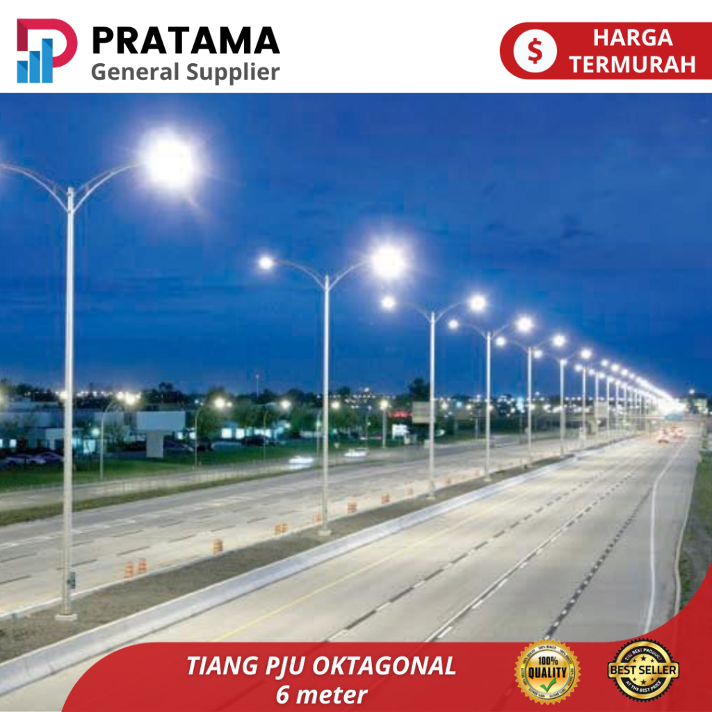 Jual TIANG PJU OKTAGONAL / Octagonal Galvanized / SINGLE PARABOLA / 6 ...