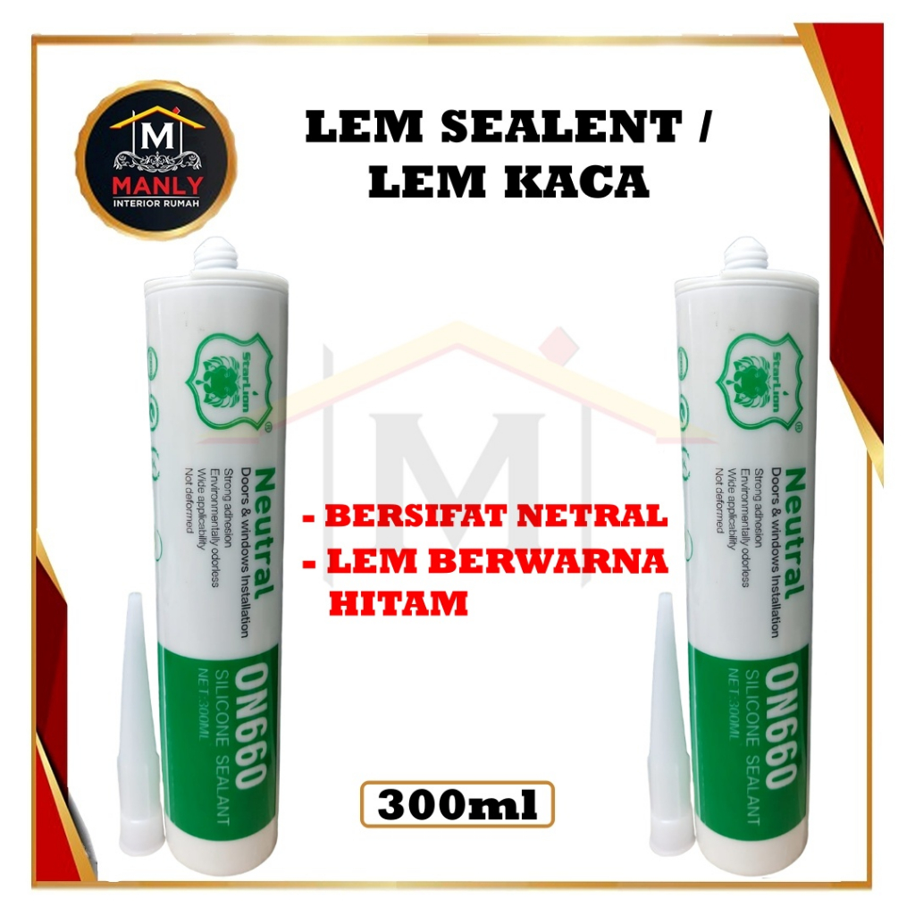 Jual Lem kaca Sealant, Lem Silicone Kaca Asam Netral - Clear Black ...