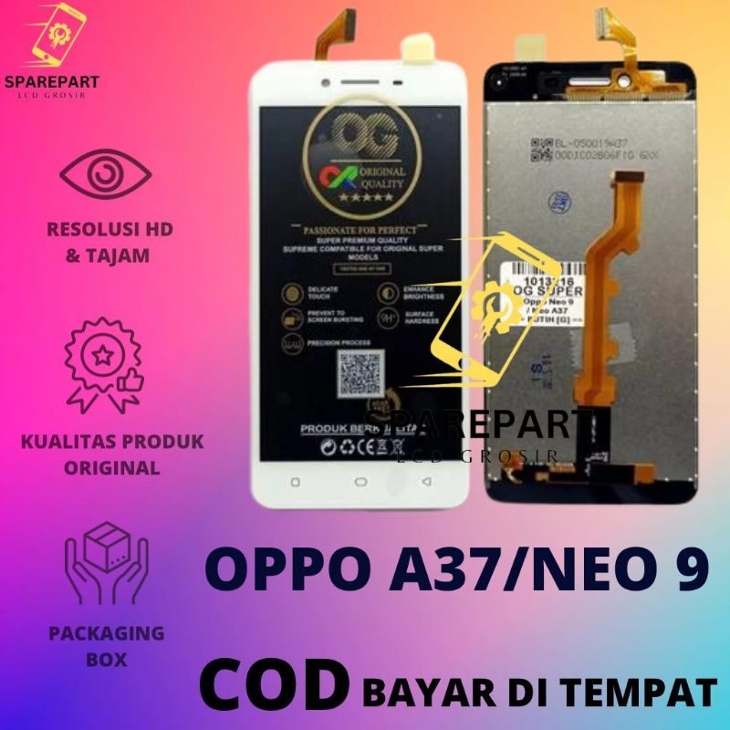 Jual LCD FULLSETT OPPO A37/NEO 9 ORIGINAL COMPLETE TOUCHSCREEN LCD ...