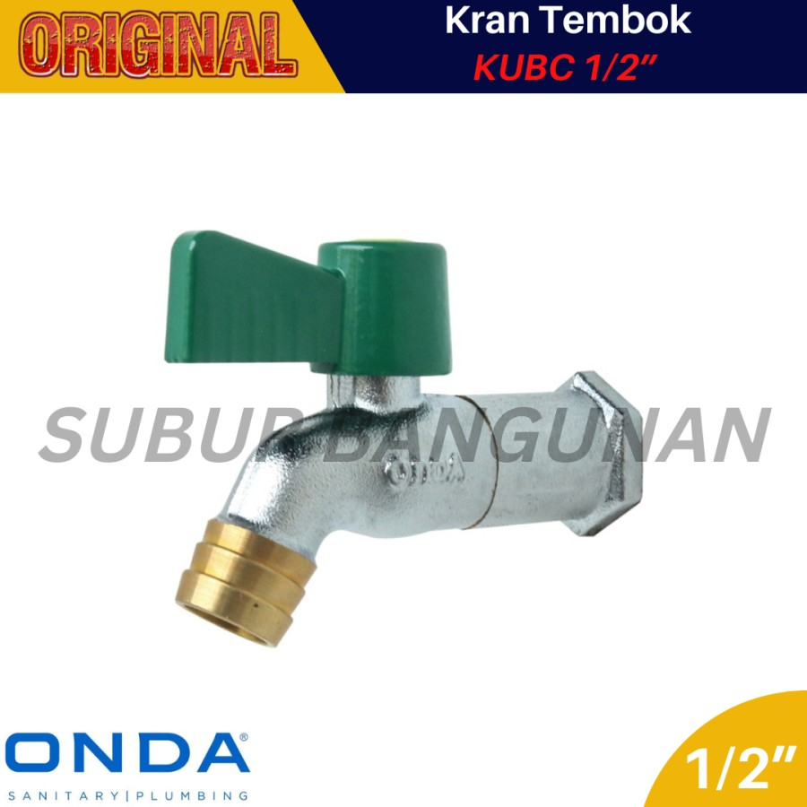 Jual Kran Air Tembok KUBC Onda 1/2" Keran Kuningan Kamar Mandi Taman ...