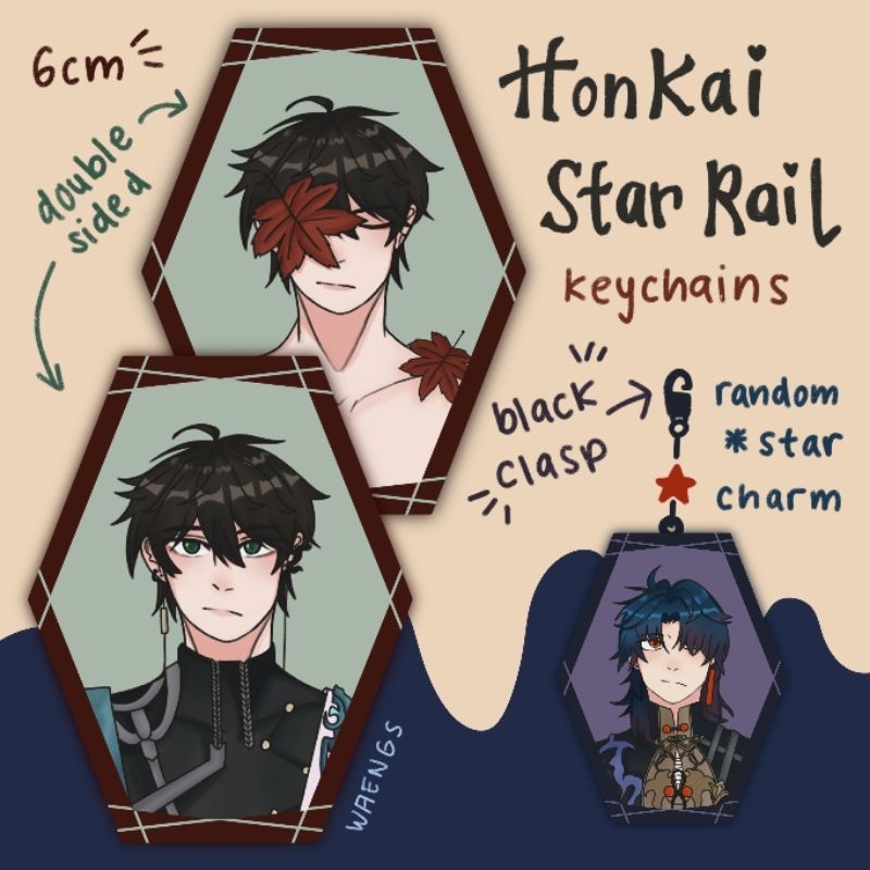 Jual Honkai Star Rail HSR Keychain Danheng Blade Renheng double-sided ...