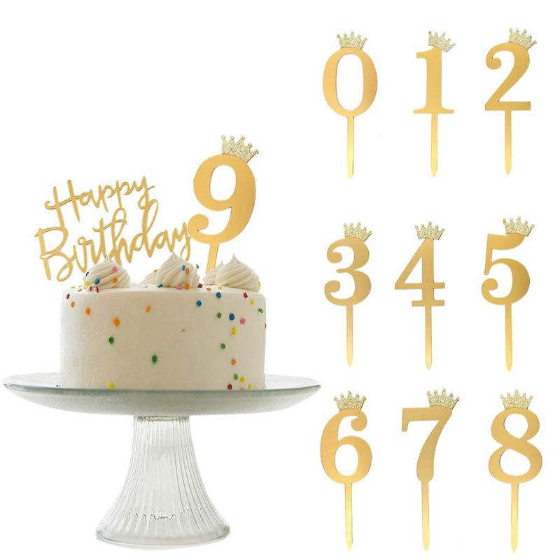 Jual CAKE TOPPER ANGKA NUMBER GOLD 1 2 3 4 5 6 7 8 9 0 SATU DUA TIGA ...