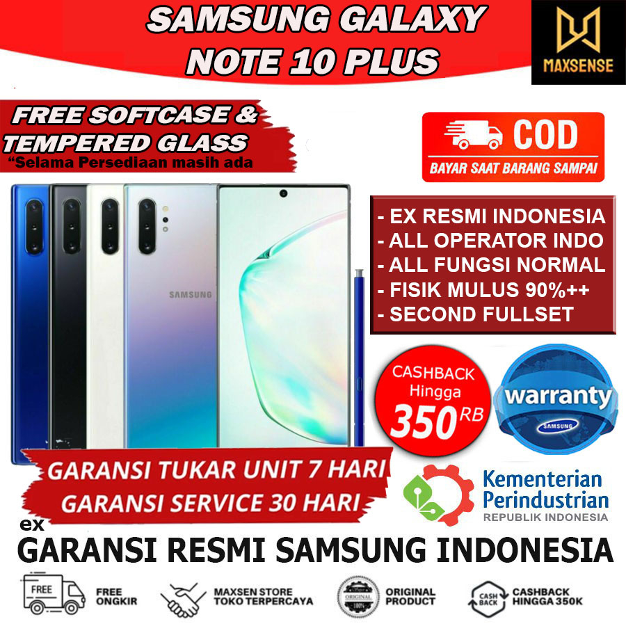 Jual Samsung Galaxy Note 10 Plus | 10+ 12/256GB 12/512GB Second Resmi Sein | Shopee Indonesia