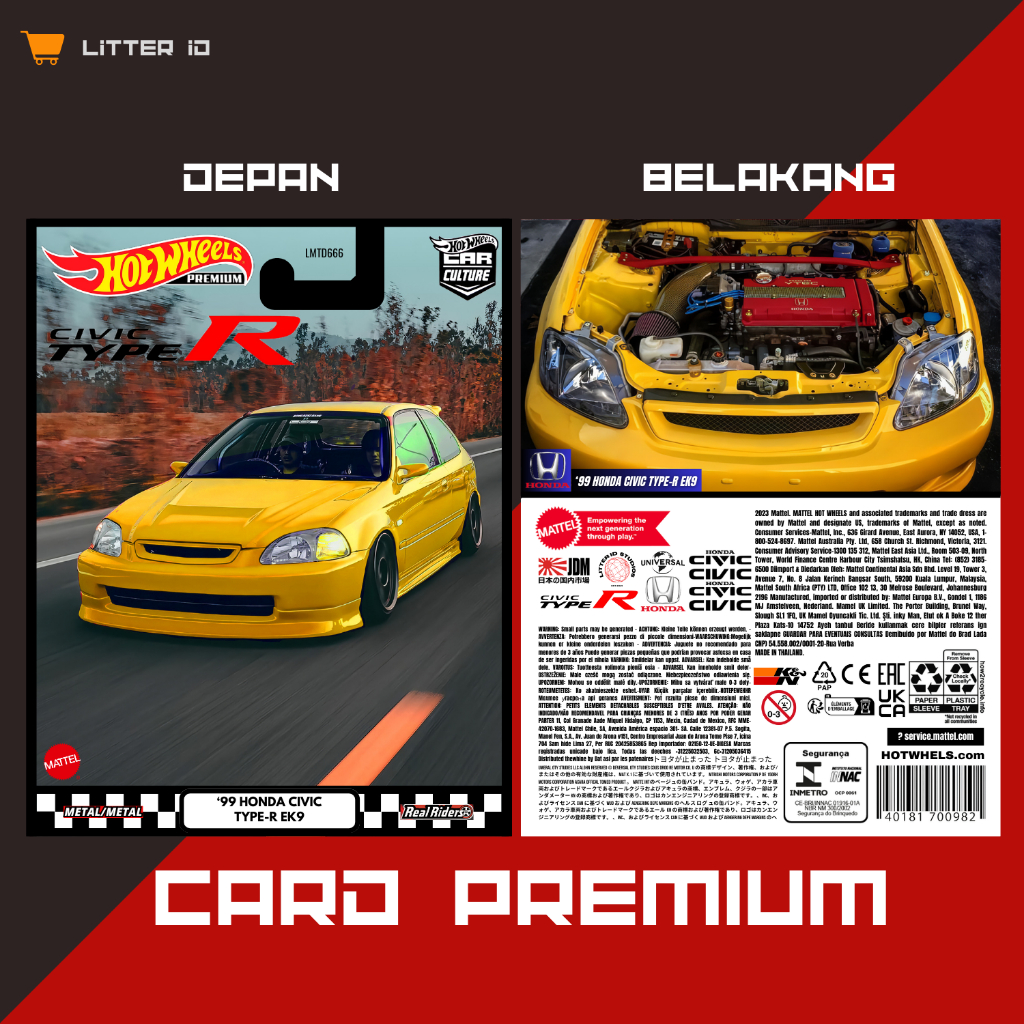Jual Custom Card Hotwheels Premium Honda Civic Ek 9 Yellow | Shopee ...