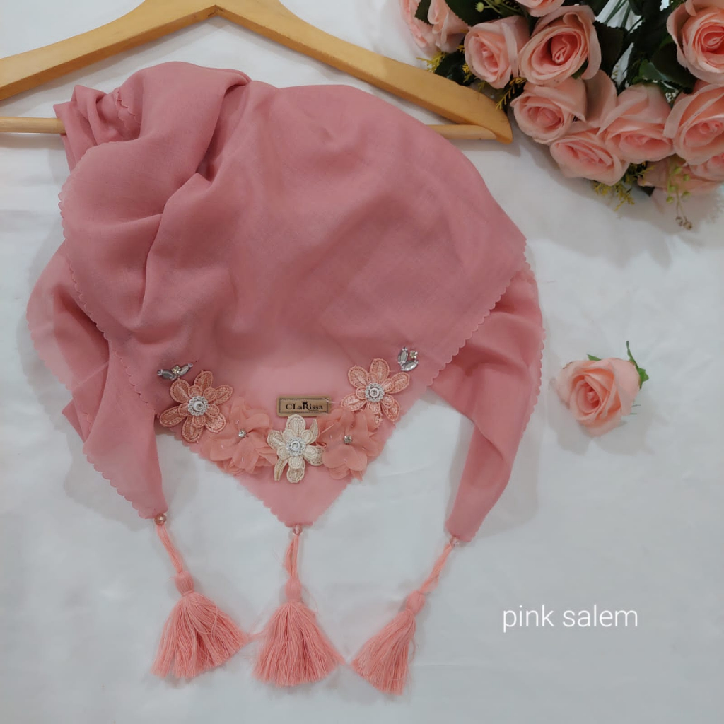 Jual Jilbab Segiempat Clarissa Payet Bunga Terbaru Bisa COD | Hijab ...