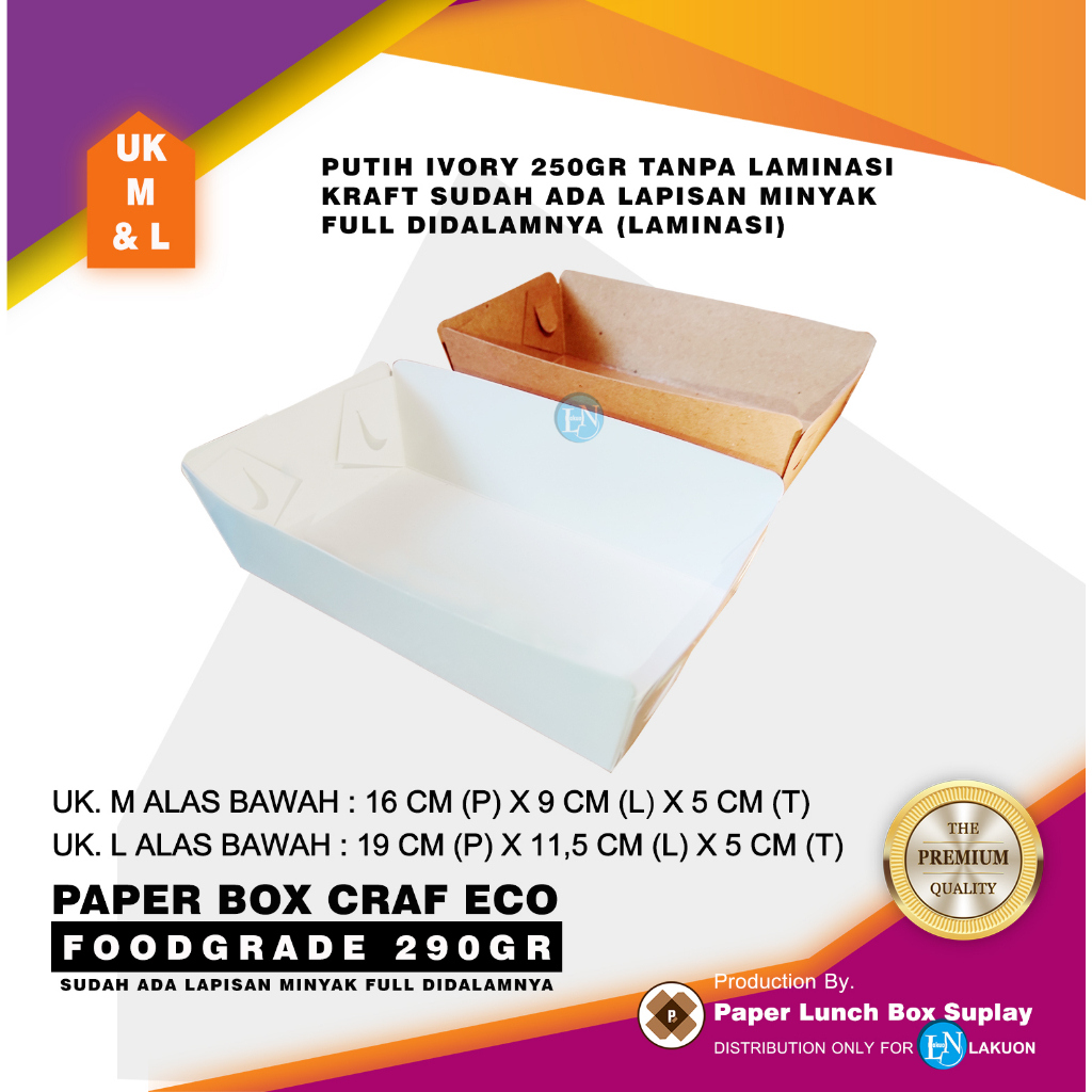 Jual REGULER FOOD TRAY UKURAN XS S M DAN L / PAPER TRAY / TRA Y KERTAS ...