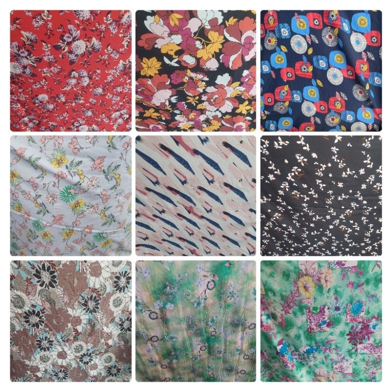 Jual kain katun paris premium motif / katun silk | Shopee Indonesia