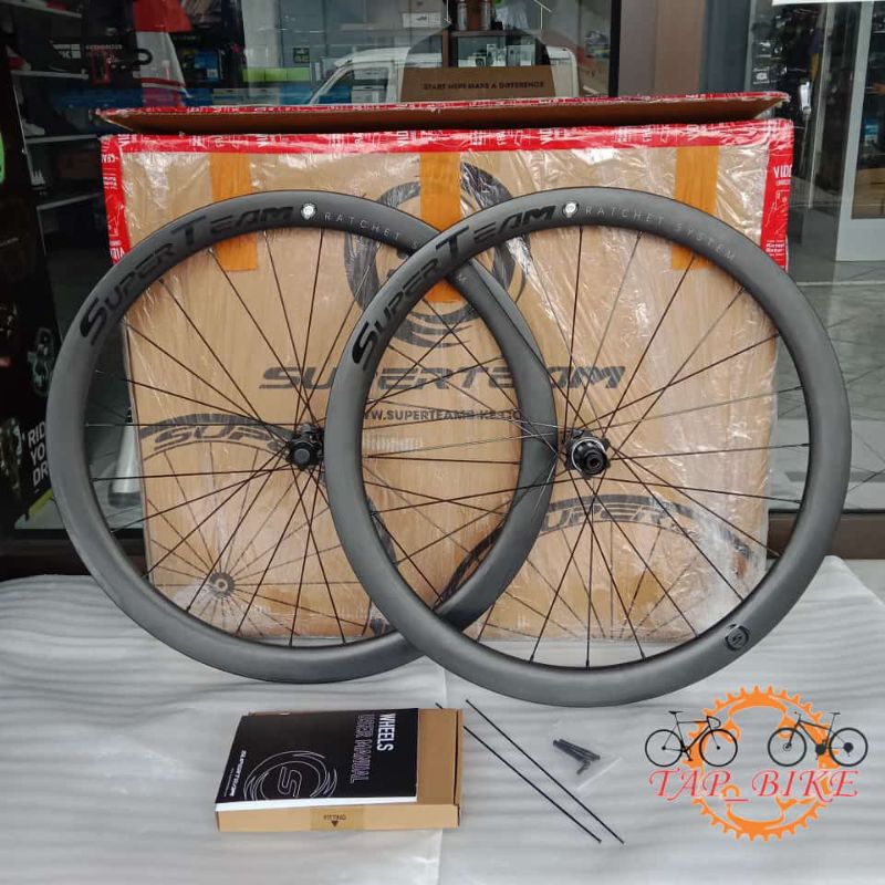 Jual Wheelset SUPERTEAM RS45 Carbon Disc Brake CX19 Ceramic Bearing ...
