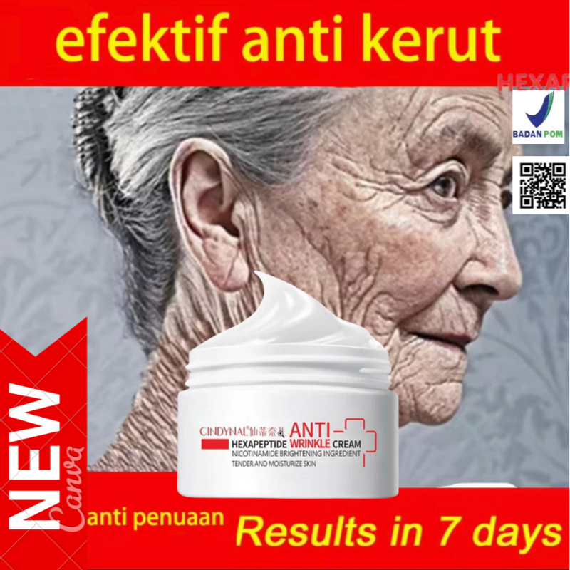 Jual [bpom]cindynal Hexapeptide Krim Wajah Anti Kerut Memudarkan