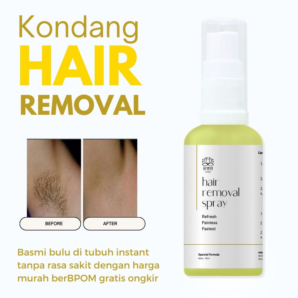 Jual Kondang Hair Removal Spray Waxing Perontok Bulu Permanen BPOM ...