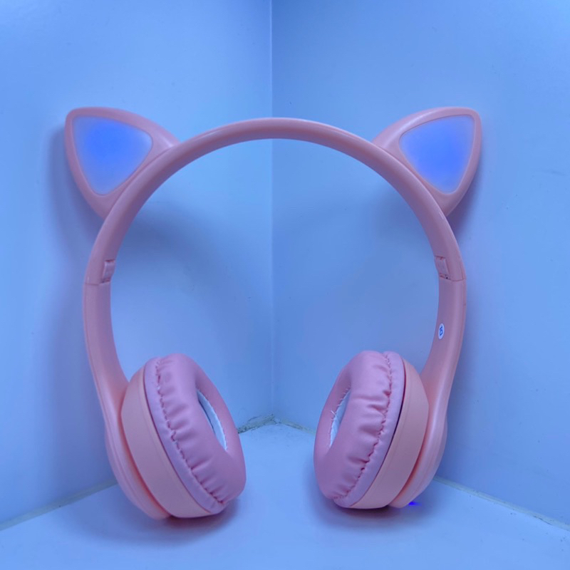 Jual Headset Motif Kucing Led Bluetooth Cat P47M RGB LED Lamp Headphone ...