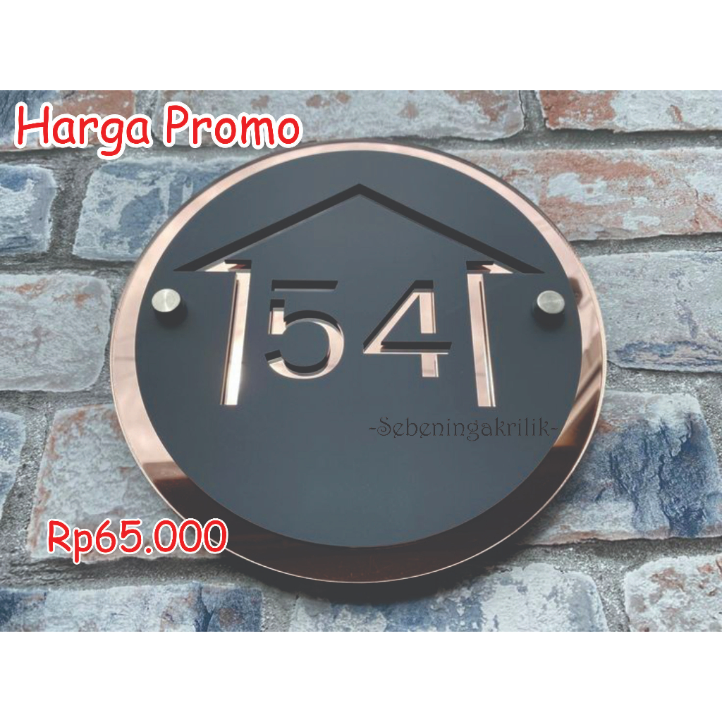 Jual Nomor Rumah Akrilik Modern Minimalis Model Lingkaran | Nomor Rumah ...