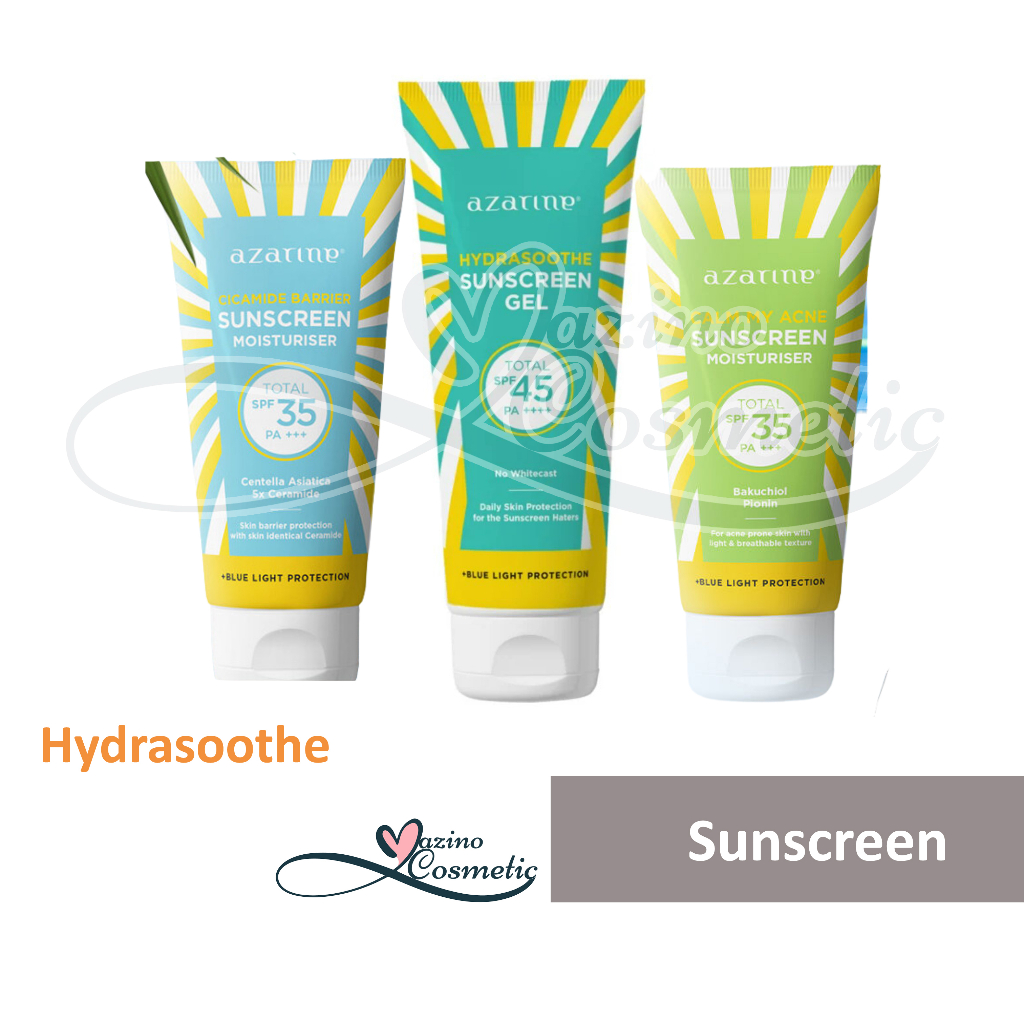 Jual Azarine Hydrasoothe Sunscreen Gel SPF45 PA++++ 50ml | Cicamide ...