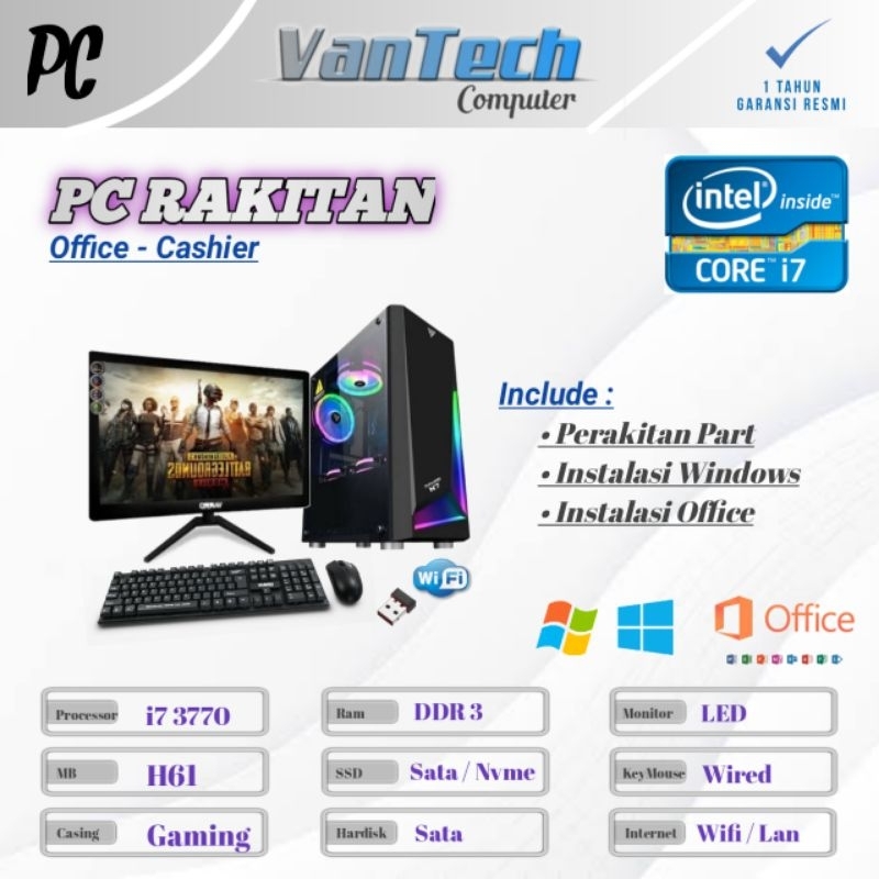 Jual Paket PC Rakitan Core i7 3770 Casing Gaming Fullset Siap Pakai ...