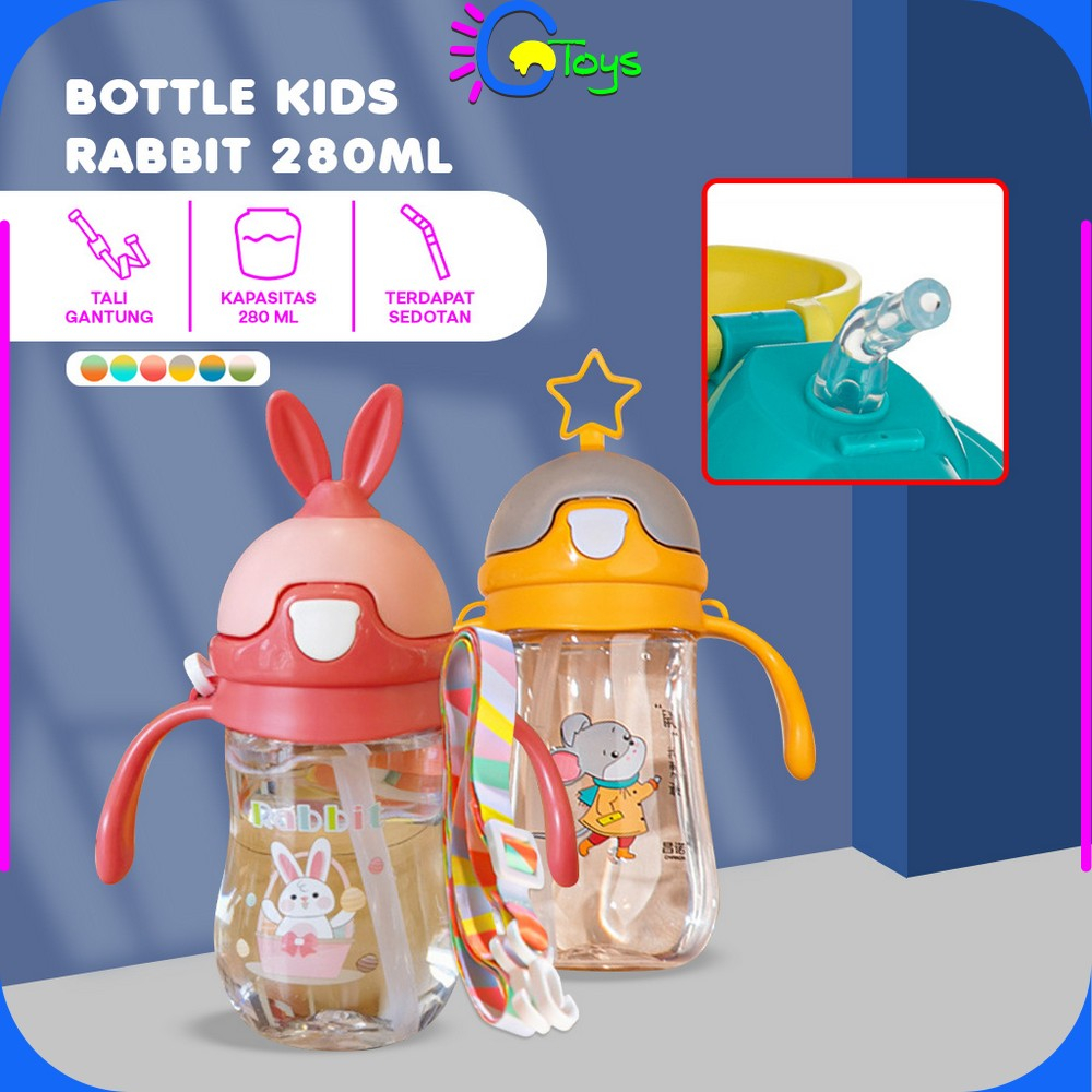 Jual CR-C911 C912 Botol Minum Anak 280ML Motif Kelinci dengan Tali ...