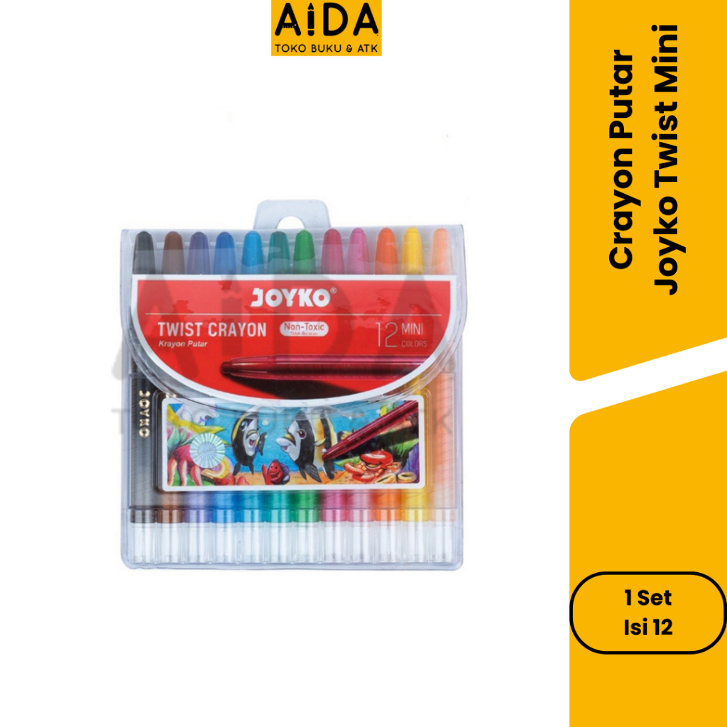 Jual CRAYON PUTAR JOYKO TWIST CRAYON 12 WARNA MINI (pendek) | Shopee ...