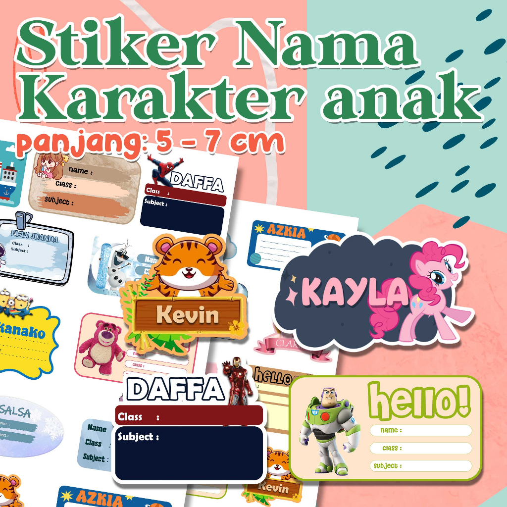 Jual Sticker Nama karakter motif | Shopee Indonesia