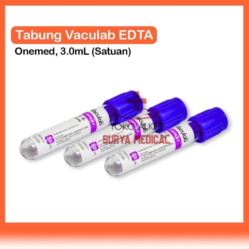 Jual Tabung Sample Darah Vaculab EDTA 3ml Glass Satuan | Shopee Indonesia