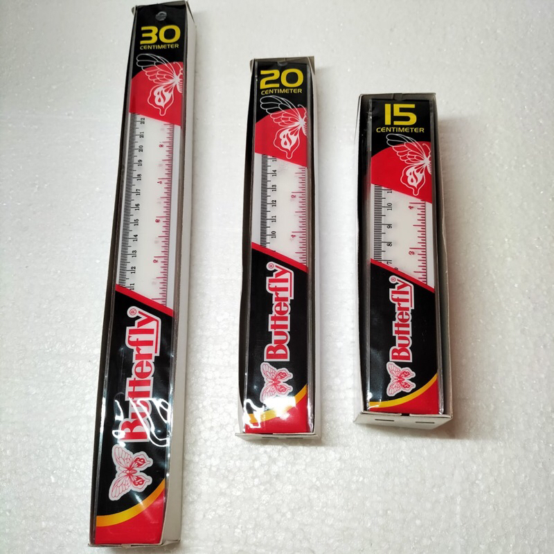 Jual [ ECER ] Penggaris Plastik Butterfly 15 cm,20 cm,30cm Plastik Atk ...