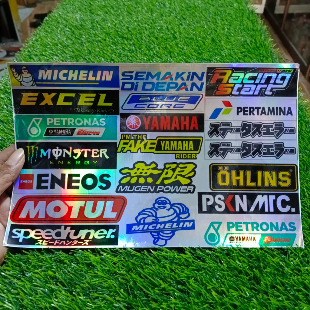 Jual Sticker Pack Racing Hologram Stiker Motor harga perlembar | Shopee ...