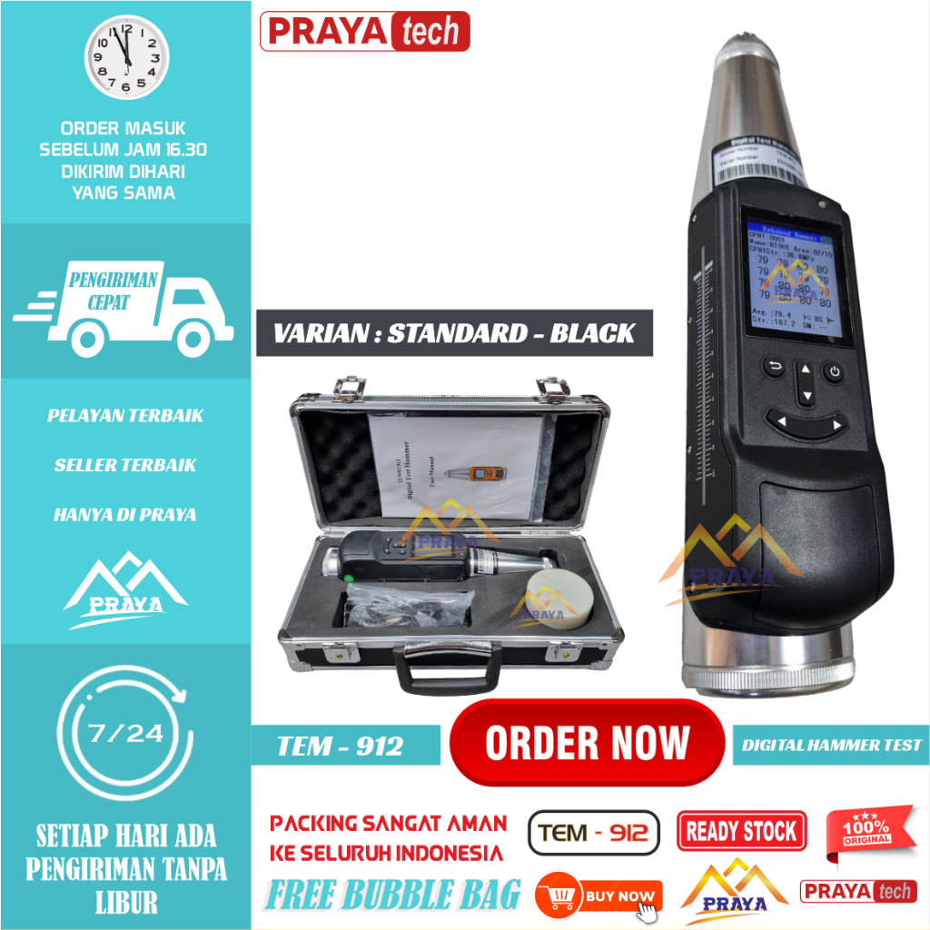 Jual Digital Hammer Test Kuat Tekan Beton Concrete Uji Tes HT-225D TEM ...