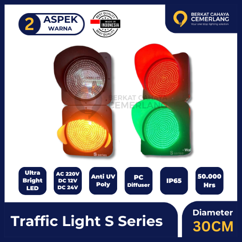 Jual Lampu Lalu Lintas Traffic Light 2 Warna 30 cm S Series Lampu Merah ...