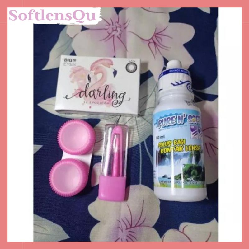 Jual Paket Softlens Darling Normal Big Eyes Dia 16mm + Air Softlens ...