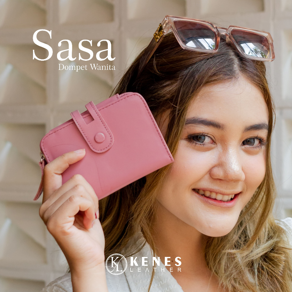 Jual Kenes Leather Dompet Kartu Wanita Kulit Asli Sasa - Free Grafir Nama | Shopee Indonesia