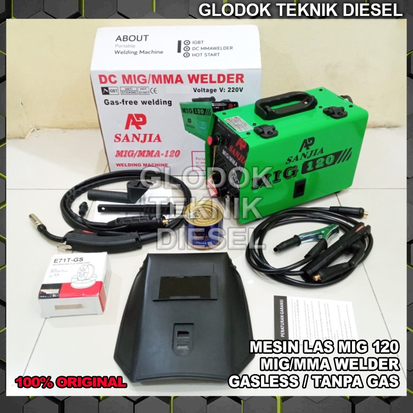 Jual Mesin Las MIG 120 A MMA Tanpa Gas CO2 MIGi MIG120 Gasless Terbaik ...