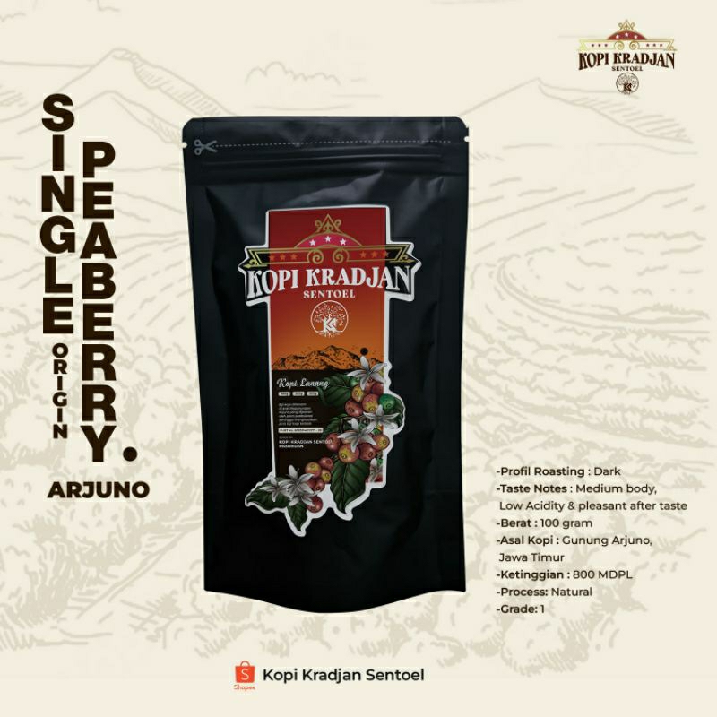 Jual KOPI MURNI!! Kopi Lanang / peaberry coffee 100gr, MURAH ...