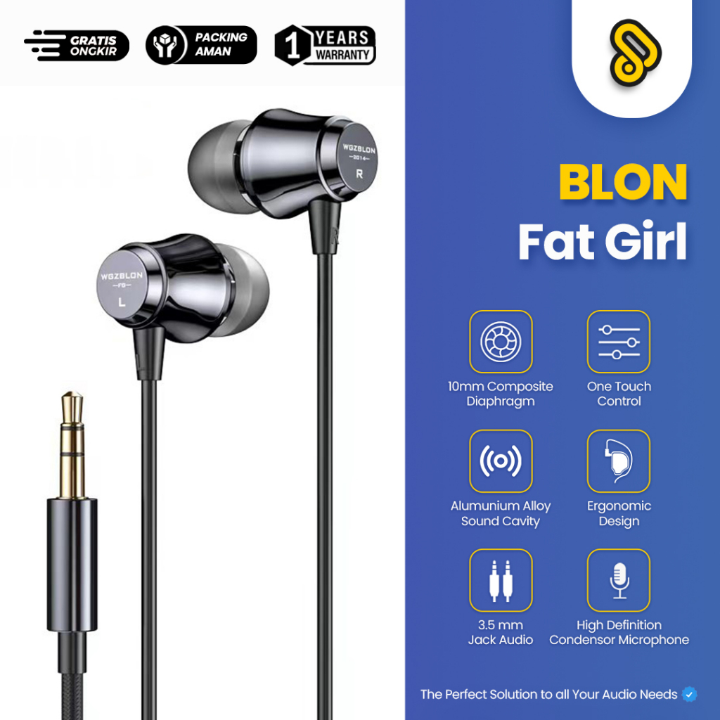 Jual BLON Fat Girl with Mic In Ear Earphone Headset alt CHU Lea Zero ...
