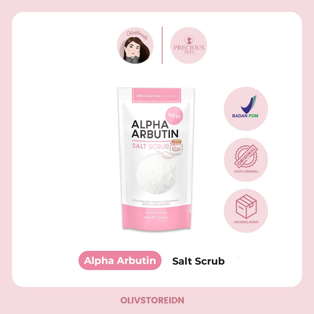 Jual Precious Skin Thailand Alpha Arbutin Whitening Shower Salt Scrub ...