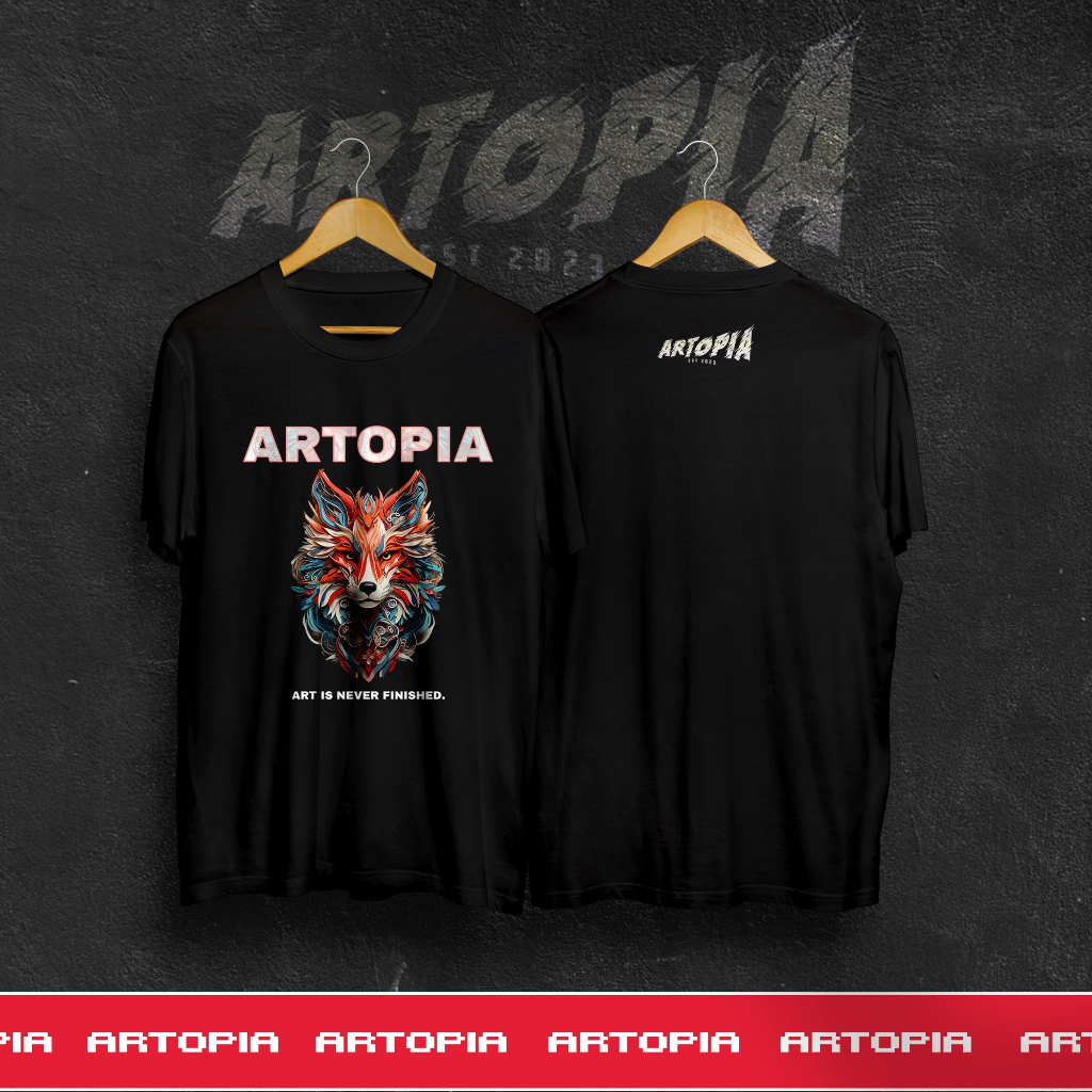 Jual ARTOPIA KAOS HITAM DEWASA | ARTOPIA FOX | ARTOPIA ORIGINAL SERIES | Shopee Indonesia