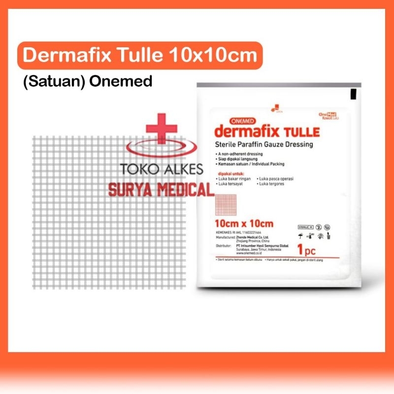 Jual Dermafix Tulle 10x10cm Paraffin Gauze Dressing OneMed Kasa Jaring ...