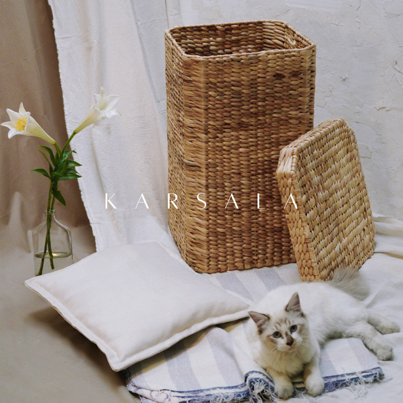 Jual KARSALA Helia Laundry Basket | Keranjang Laundry Anyaman Eceng ...