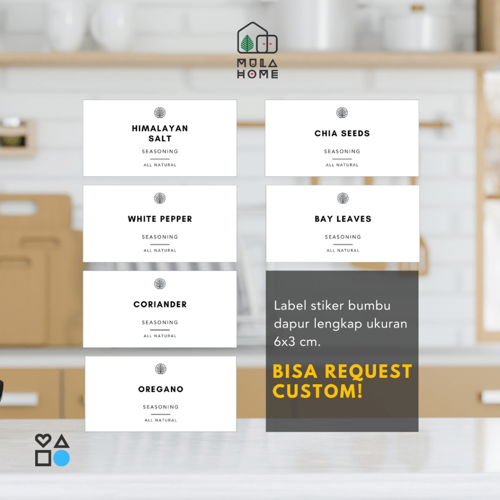 Jual AN04 STICKER LABEL Bumbu Dapur Minimalis Estetik Bisa Custom ...