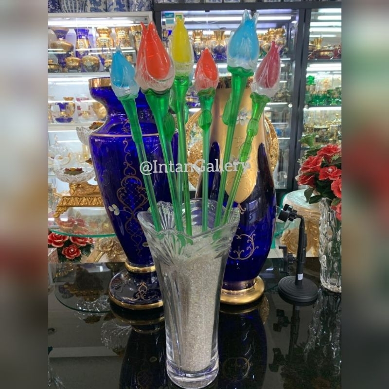 Jual Bunga Tulip Kaca P 50 cm (Dove) Obral | Shopee Indonesia