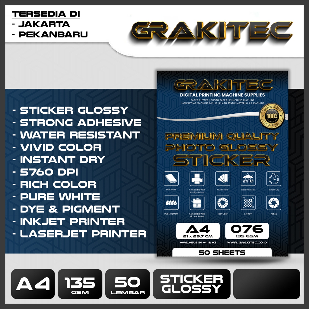 Jual Sticker Glossy Photo Paper A4 - Isi 50 Lembar Glossy Photo Sticker ...