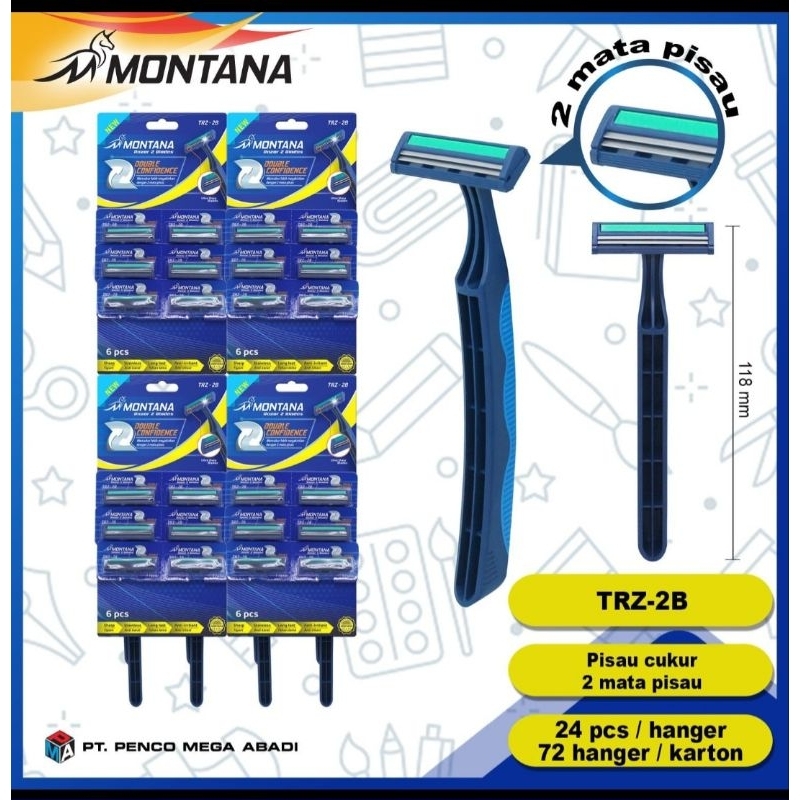 Jual ( 6 pcs ) PISAU CUKUR MONTANA BIRU 2 & 3 MATA PISAU / CUKURAN ...