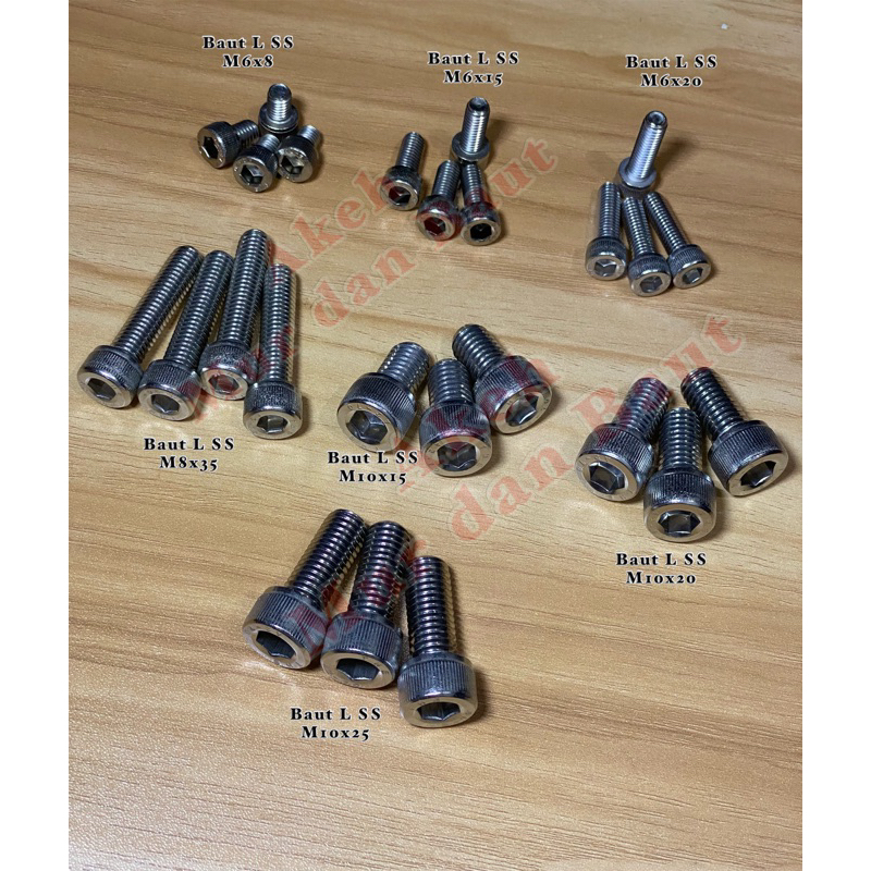 Jual Baut L M3/M4/M5 Stainless 304 / Baut L M3/M4/M5 Murah / Baut Socket | Shopee Indonesia