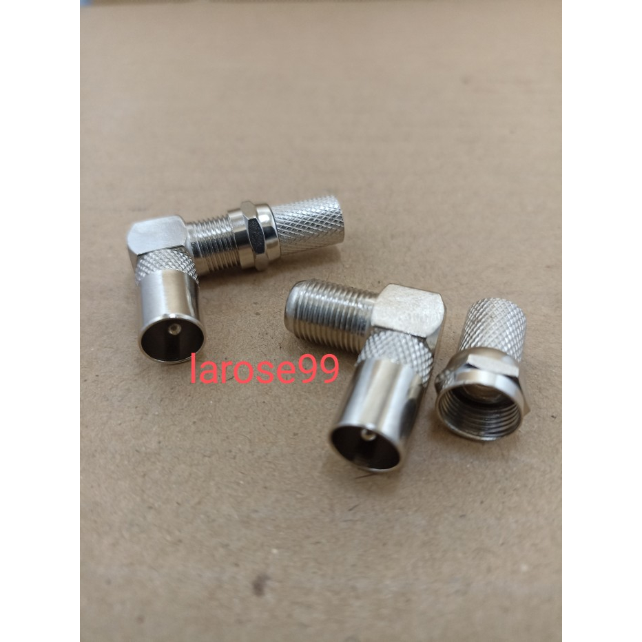 Jual Jack Antena / Jak / Jek / Konektor Antena TV Model L + Konektor F Drat | Shopee Indonesia