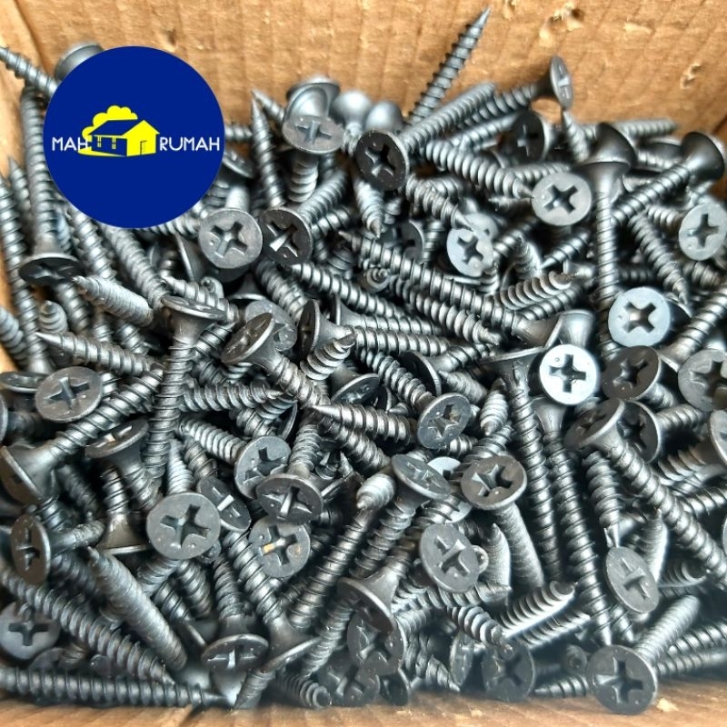 Jual SKRUP GIPSUM Sekrup Gypsum 1 1/4 1.25" 1,25 inch x 6 1,25x6 - EIFFEL (1kotak isi 500biji ...