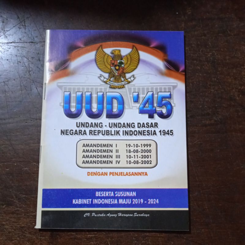 Jual Buku Saku Uud 45 Undang Undang Dasar Negara Republik Indonesia 1945 Amandemen 1 4 Dengan 
