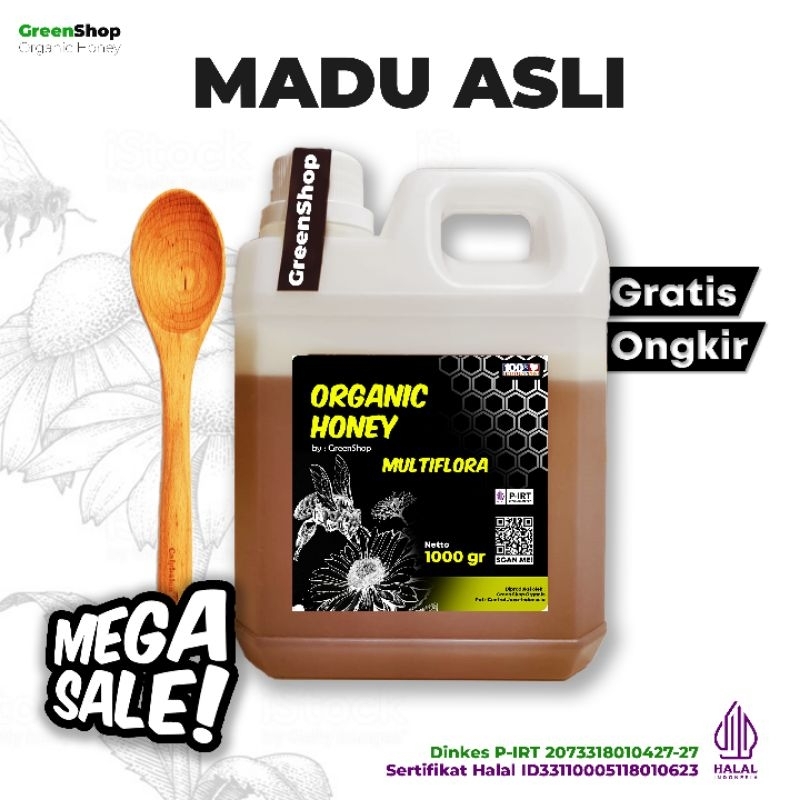 Jual Madu Asli Multiflora Super 1kg Raw Honey Madu Murni - 100% Organic ...